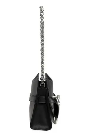 Alexander McQueen Mini Locke Leather Shoulder Bag - Black/silver