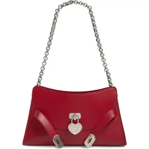 Alexander McQueen Mini Locke Leather Shoulder Bag Powder