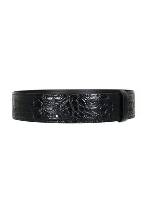 Khaite Theo Embossed Croc Waist Belt - Black
