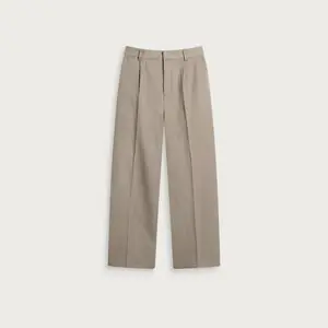 DANIEL SIMMONS Essential Pleated Trousers - Pebble