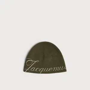 Jacquemus Script Logo Beanie - Khaki