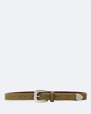 ALLSAINTS Romy Metal-tipped Haircalf Leather Belt - Brown
