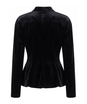 Alberta Ferretti Bow Embellished Velvet Jacket