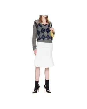SHUSHU/TONG Argyle V-neck Knitted Sweater