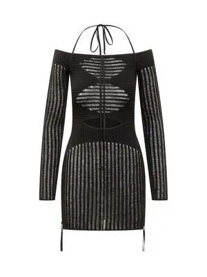 ANDREĀDAMO Mini Ribbed Suit Dress