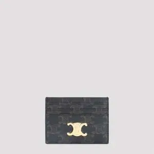 Celine Triomphe Canvas Credit Card Case Card Holder Mini - Brown