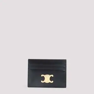 Celine Triomphe Mini Calfskin Card Holder - Black