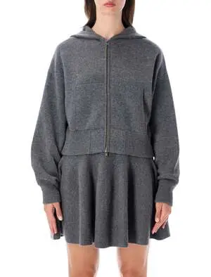 LISA YANG Cashmere Hooded Zip-front Cardigan
