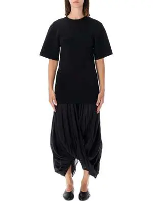 TOTEME Cocoon Mini Dress With Draped Skirt