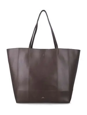TOTEME Roam Oversized North-south Leather Tote Bag With Folded Detail And Card Slot - Marrone