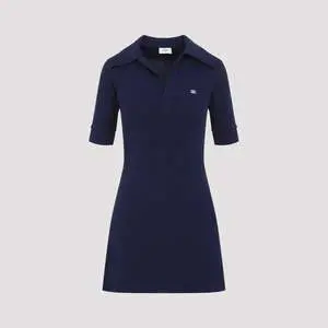 Celine Polo Mini Dress In 100% Cotton - Blue