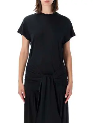TOTEME Toteme Minimal Draped Tie-Waist T-Shirt With Dropped Shoulders Nero