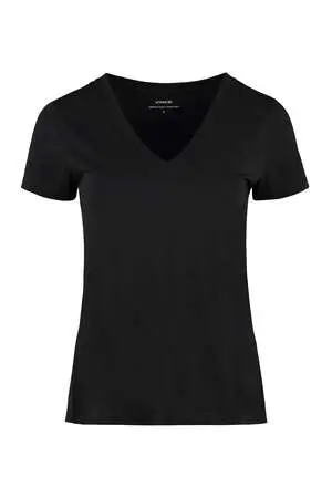 Vince V-neck Cotton T-shirt - Black