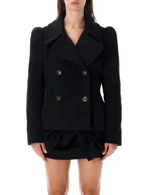 7 For All Mankind 7 For All Mankind Women's Double-Breasted Blazer Jacket Nero
