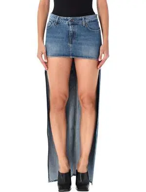 7 For All Mankind High-low Denim Mini Skirt - Blu
