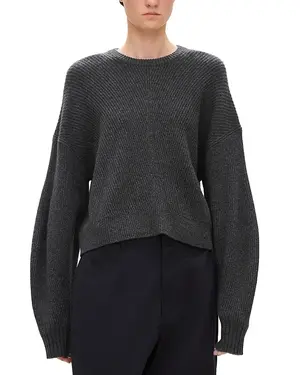 Theory Cashmere Crewneck Sweater - Charcoal