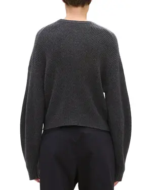 Theory Cashmere Crewneck Sweater - Charcoal