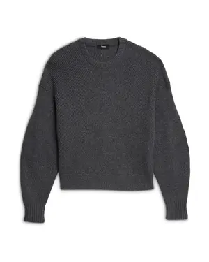Theory Cashmere Crewneck Sweater - Charcoal