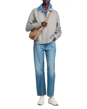 Sandro Hayden Layered Look Zip Cardigan