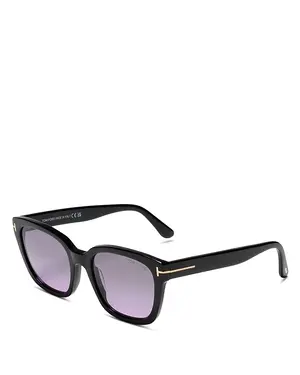 TOM FORD Square Sunglasses, 53mm - Black/smoke Gradient