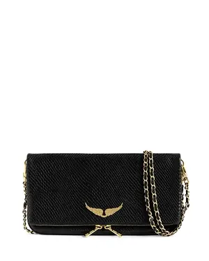 Zadig&Voltaire Rock Soft Wild Embossed Leather Clutch