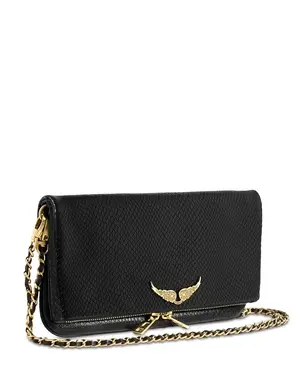 Zadig&Voltaire Rock Soft Wild Embossed Leather Clutch