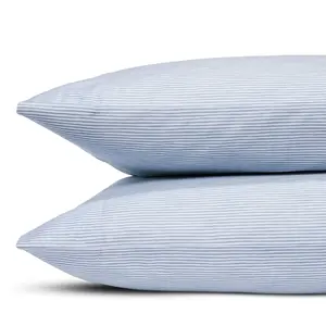 SKY Sketched Stripe 500 Thread Count Pillowcase Set, Standard - Blue