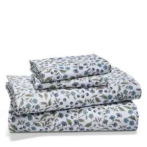 SKY 500 Thread Count Sateen Printed Sheet Set, Queen - Blue