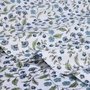 SKY 500 Thread Count Sateen Printed Sheet Set, Queen - Blue