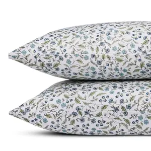 SKY 500 Thread Count Sateen Printed Pillowcase Set, Standard - Blue