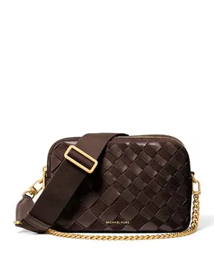 Michael Kors Bryant Medium Double Zip Chain Camera Bag - Chocolate