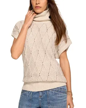 Ramy Brook Blair Short Sleeve Turtleneck Sweater
