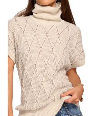 Ramy Brook Blair Short Sleeve Turtleneck Sweater