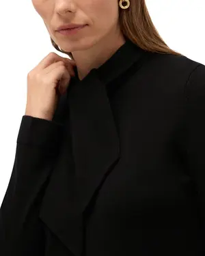 HOBBS LONDON Mabel Wool Tie Neck Sweater - Black