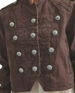 Free People Ryland Cotton Blend Band Jacket - Double Espresso