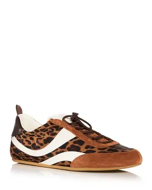 STUART WEITZMAN Vander Ballet Leopard Sneakers - Leaopard Nylon