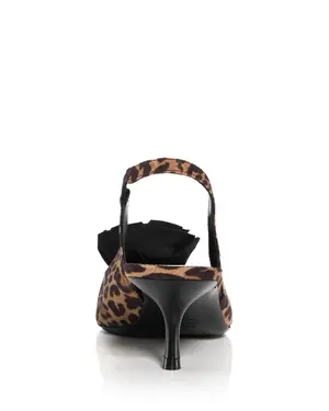 STUART WEITZMAN Paloma 50 Slingback Leopard Pumps - Classic/black