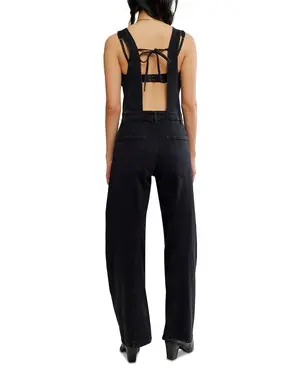Free People Corsica Cotton Blend Tie Back Jumpsuit