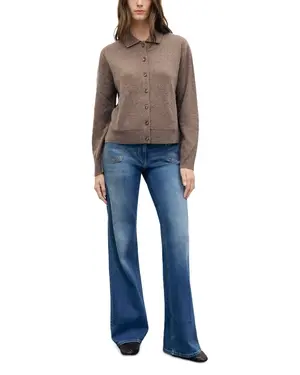 Gerard Darel Rayne Wool Collared Cardigan Sweater
