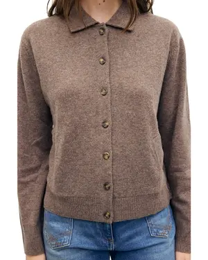 Gerard Darel Rayne Wool Collared Cardigan Sweater