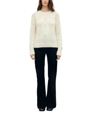 Gerard Darel Roch Wool Blend Open Knit Pullover Sweater