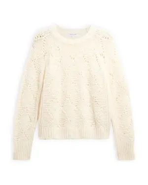 Gerard Darel Roch Wool Blend Open Knit Pullover Sweater