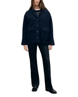Gerard Darel Alon Wool Notch Collar Coat
