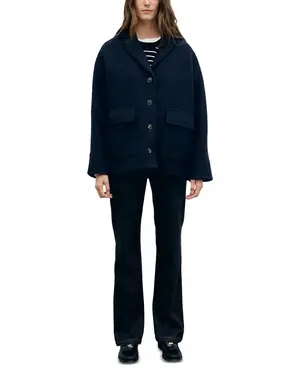 Gerard Darel Alon Wool Notch Collar Coat