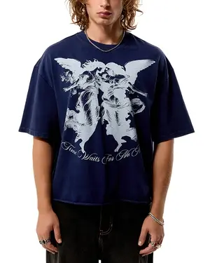 PACSUN Time Waits Cotton Crewneck Graphic T-shirt