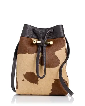 Strathberry Osette Midi Calf Hair Pouch Bucket Bag