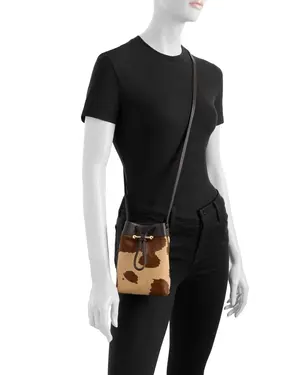 Strathberry Osette Midi Calf Hair Pouch Bucket Bag