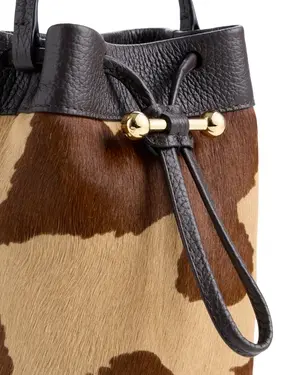 Strathberry Osette Midi Calf Hair Pouch Bucket Bag