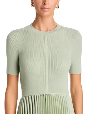 Hugo Boss Fadridi Mixed Media Midi Dress