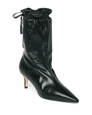 Cinq À Sept Alex Scrunched Leather Ankle Boots